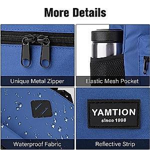 YAMTION School Backpack,Classic Bookbag Men and Teen Boy Schoolbag with USB Charging Port for High School College Office Work Travel