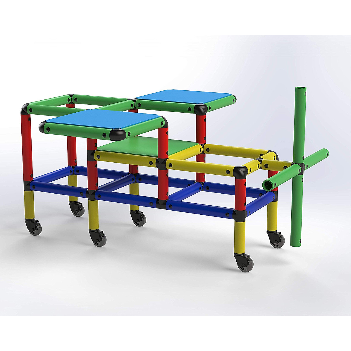 FUNPHIX Wheelies - Buildable Play Structure Set with Wheels, Indoor and Outdoor STEM Learning Construction Toy for Ages 2-12 Years