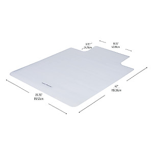 Mind Reader Office Chair Mat for Hardwood Floors, Under Desk Floor Protector, Rolling, PVC, 47" L x 35.25" W x 0.125" H, Clear