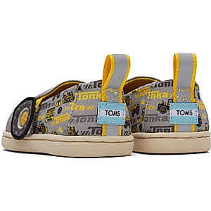 TOMS Boy's Alpargata Twin Gore Loafer Flat, Ultimate Grey Tonka Construction Print, 6 Toddler