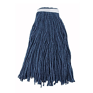 Winco Yarn Mop Head, 32-Ounce, 4 Ply Cut Head, Blue, White, Medium