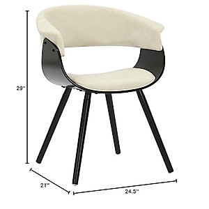 !nspire Mid-Century Fabric and Bentwood Accent/Dining Chair - Beige and Black