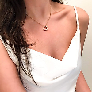 Altitude Boutique 18kt Open Heart Necklace For Women | Silver Plated Necklace | Lightweight, Hypoallergenic, Waterproof Chain (Silver)