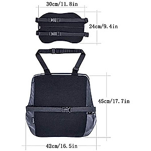 Odekai Lumbar Support Pillow, Memory Foam Back Cushion Pillow for Office Chair, Car, Wheelchair,Ergonomic Orthopedic Backrest with Adjustable Strap & airbag - Washable Cover