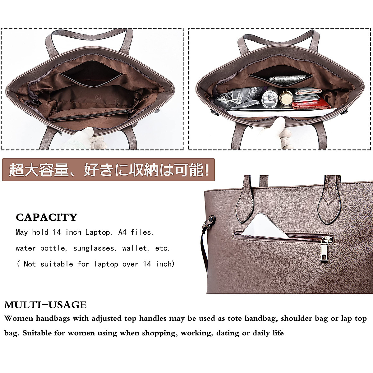 FSDWG Women Fashion Handbags Wallet Tote Bag Shoulder Bag Top Handle Satchel Purse