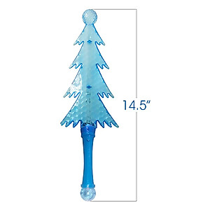 ArtCreativity Light Up Christmas Tree Wands, Set of 2, 14.5 Inch Flashing LED Wands for Kids with Batteries Included, Christmas Toys for Kids, Thrilling Light Show, Stocking Stuffer for Boys and Girls