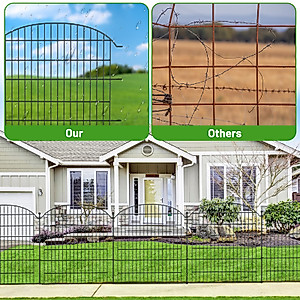 Decorative Garden Metal Fence 5 Pack, 32 in (H) x 11.8 ft (L) No Dig Dog Animal Barrier for Yard, Animal Ground Stakes Fencing for Garden, Patio, Flower Bed