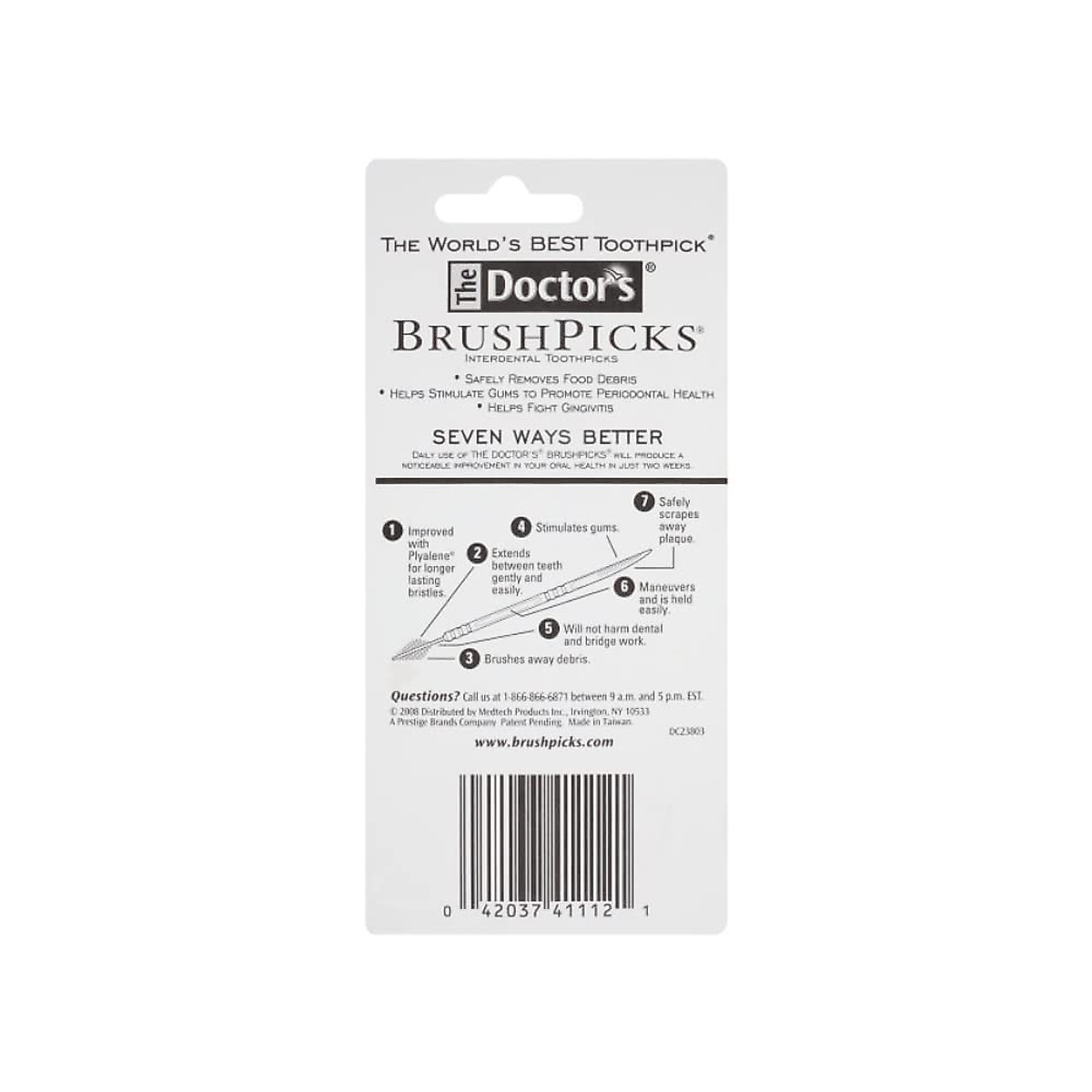 The Doctor's BrushPicks Interdental Toothpicks, 120 count. (Pack of 8)