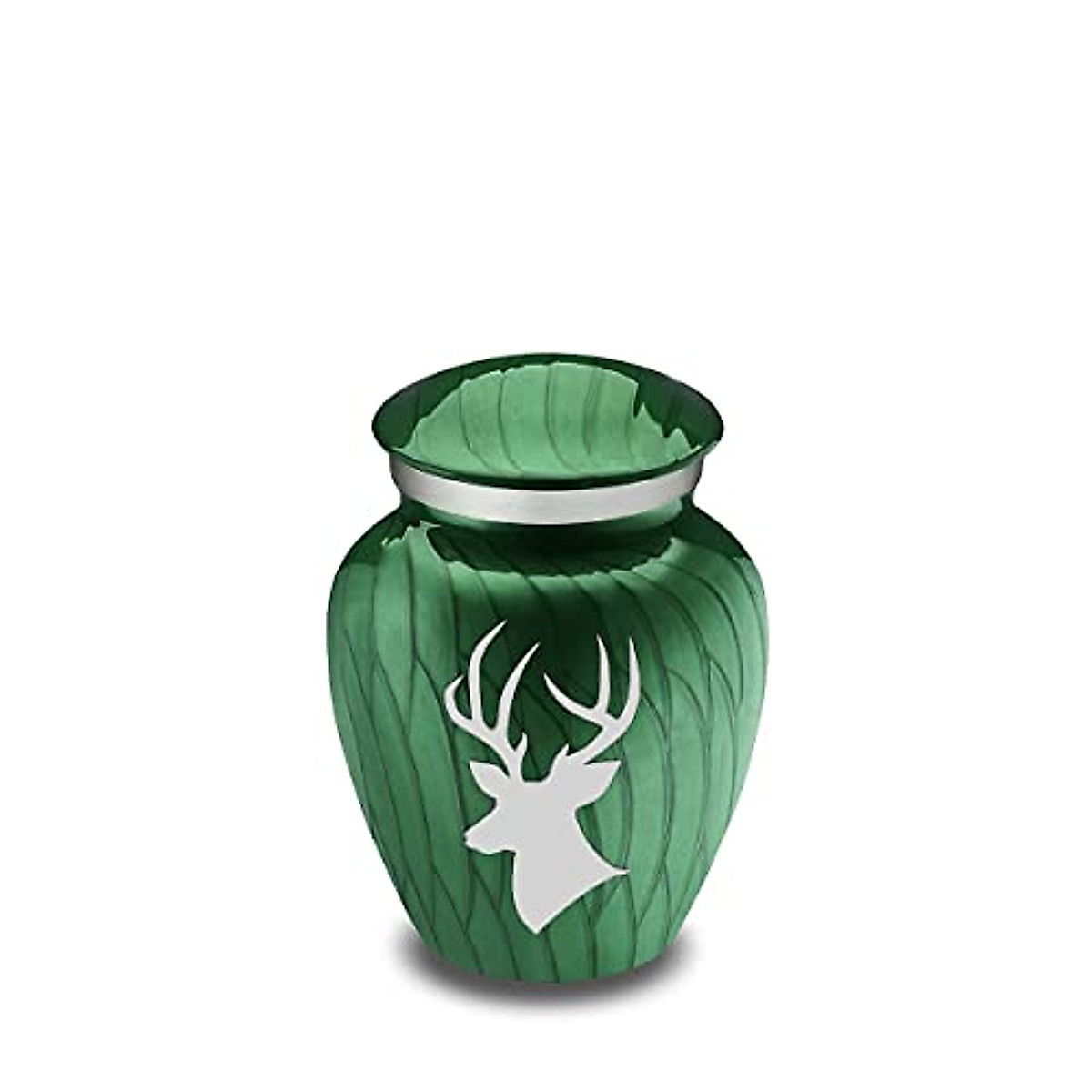 GetUrns Keepsake Embrace Deer Cremation Urn (Pearl Green)