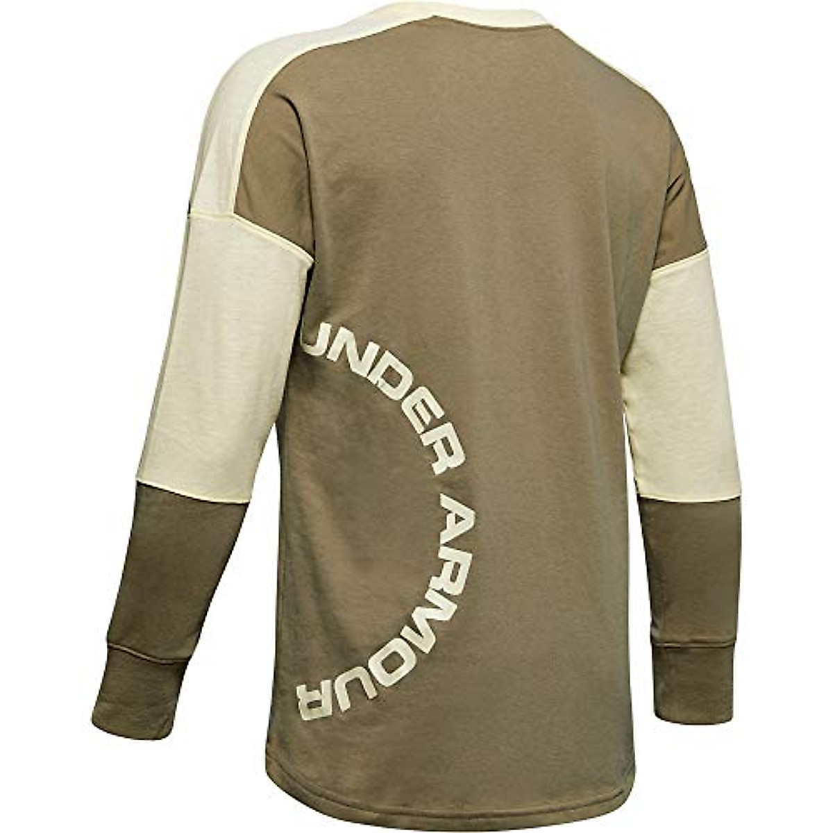 Under Armour Sportstyle Color Blocked Long-sleeve Shirt, Outpost Green (331)/Butter White, Youth X-Large