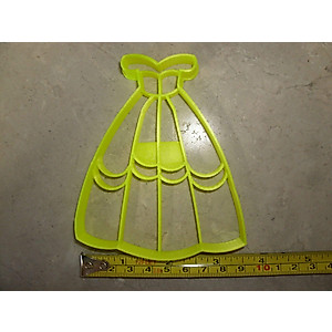 INSPIRED BY BELLE BEAUTY AND THE BEAST THEME PRINCESS DRESS COOKIE CUTTER MADE IN USA PR2908