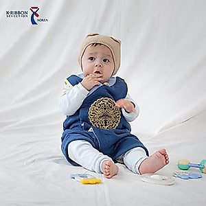 SWEETDEW Unisex Infant Baby Girls Boys Organic Cotton Vest, Sleeveless Coat,Lightweight Hanbok Vest, Contemporary Korean Style (Off White)