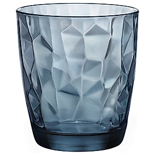 Bormioli Rocco Diamond DOF Ocean Glass, Set of 4, 4 Count (Pack of 1), Blue