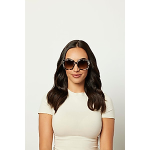 DIFF Sandra Designer Oversized Square Sunglasses for Women UV400 Protection, Kombu + Olive Gradient