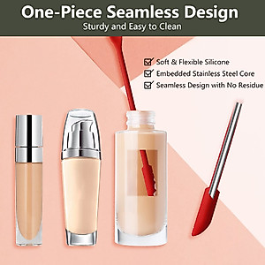 DUFEIMOY Colorful 6 Pcs Mini Spatula Silicone Spatula Set, Makeup Spatula Tiny Spatulas for Cosmetics, Small Spatula Beauty Spatula, Rubber Spatula Thin Jar Spatula Food Scraper for Kitchen Use