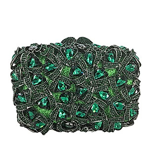 Ladies Elegant Olive Evening Bags and Clutches for Women Formal Party Crystal Clutch Purse Wedding Party Handbag Purse Gold M