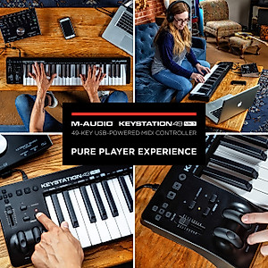 Keystation 49 MIDI Keyboard controller Beat Maker Bundle with 49 Keys and Sustain Pedal, Plus Software Suite