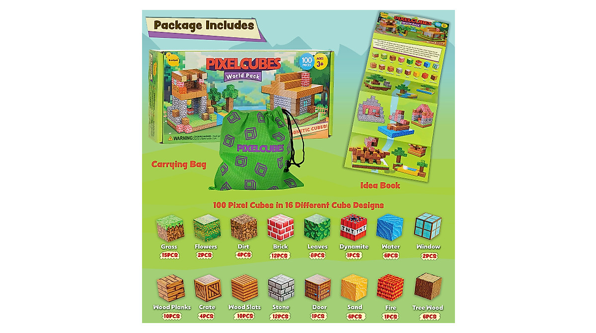 BrainSpark 100PCS Magnetic Building Blocks for Kids