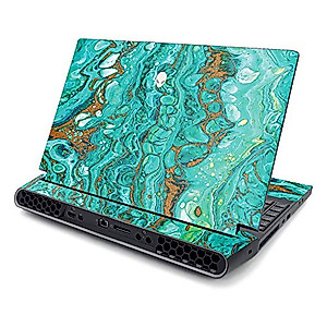 MightySkins Skin Compatible with Alienware Area-51M 17" (2019) - Turquoise Ripple | Protective, Durable, and Unique Vinyl Decal wrap Cover | Easy to Apply, Remove, and Change Styles | Made in The USA