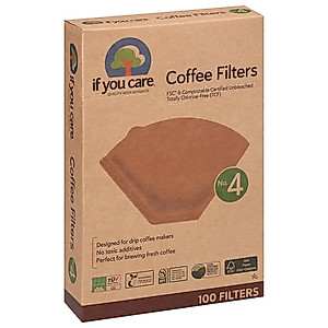 If You Care # 4 Cone Shaped Unbleached All Natural Compostable Coffee Filters, 100 Count (Pack of 1), Chlorine Free