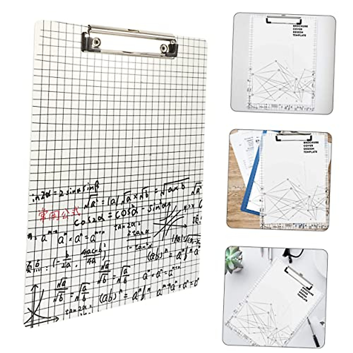 Tofficu Plastic Folders 2pcs Transparent Board Clip Memo Clipboards Sketch Clipboard Plastic Paper Clips Pocket Folders Plastic Office Folders Office Supplies Exam Paper Clips A4 Thin