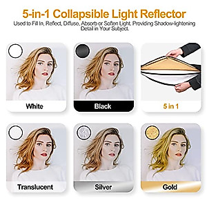 EMART Softbox Lighting Kit with Light Reflector, 24"x24" 1000W Photography Soft Box Continuous Light Set with Photo Studio Bulbs, Professional Camera Light Equipment for Video Recording, Filming