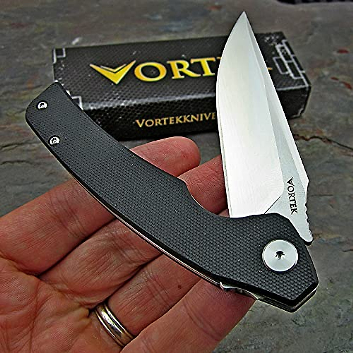 VORTEK Ultra Smooth Folding Pocket Knife: Ball Bearing Pivot, 8Cr13MoV Blade, Finely Crafted Superior Fit and Finish