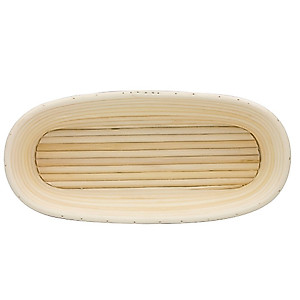12 inch Oblong Oval Banneton Bread Proofing Basket, Brotform Bread Dough Proofing Rattan Basket +Liner Combo Set
