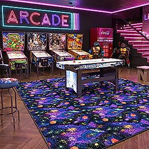 Joy Carpets Fluorescent Space Explorer 6' x 6' Area Rug