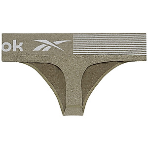 Reebok Women's Thongs - 4 Pack Performance Seamless Thongs for Women Sexy Panties - Breathable Underwear for Women (S-XL), Size X-Large, Pink Space-dye/Green/White/Charcoal