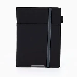 Kokuyo Systemic Cover Notebook, with One A5 (5.8" X 8.3"), B 6mm Ruled, 28 Lines, 50 Sheets, Twin Ring Edge Title Notebook, Black, Japan Import (NO-685B-D)