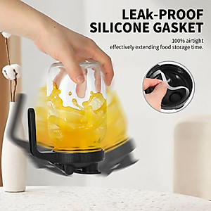 Gardace Wide Mouth Mason Jar Pour Spout Lids with Handle & Flip Cap, Plastic Mason Jar Lids-Ball Mason Jar Pitcher Lid Airtight & Leak-Proof Seal, Easy Pouring Spout, Pack of 2