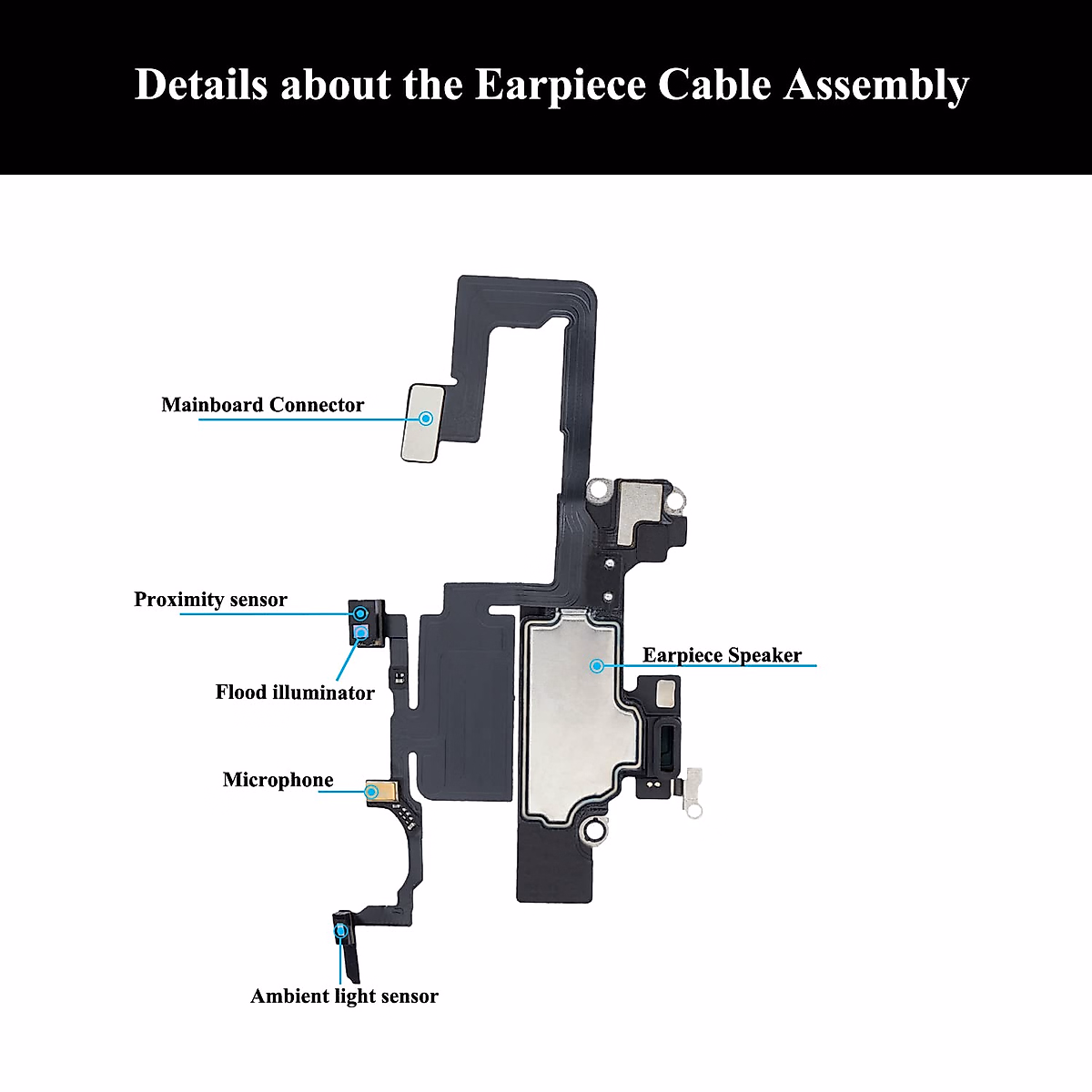 LOZOP for iPhone 12 Mini Earpiece Speaker Replacement & Earspeaker Ear Piece Proximity Light Sensor Flex Cable with Repair Tools Compatible with iPhone 12 Mini 5.4 Inch