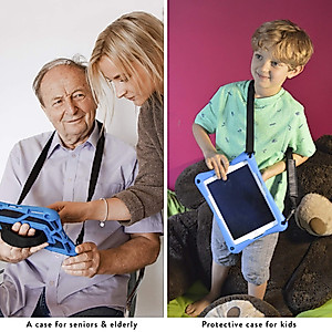 Cooper Trooper Rugged Case for 7.9, 8, 8.4, 8.7, 8.9" Tablets | Tough Bumper Protective Shock Proof Kids Holder Carrying Cover Bag, Stand, Strap