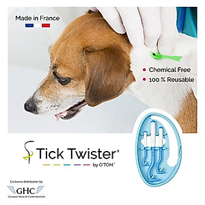 Tick Twister Tick Remover for Dogs and Human - Made in France - Tick Puller for Humans and Dogs - 3 Different Sizes - Dog Tick Removal Tool - Also for All Other Pets - Tick Nipper in