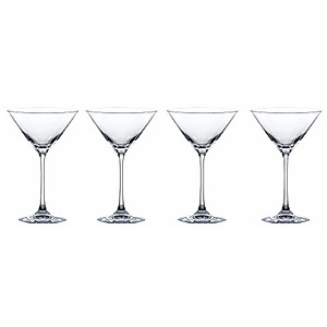 Nachtmann Vivendi Collection, Martini Glasses, Cocktail Drinking Glass, Made of Crystal Glass, Clear, 6.88 oz, Set of 4, Straight Stemmed, Classic Design, Dishwasher Safe