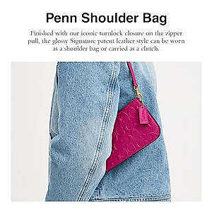 COACH Patent Signature Leather Penn, Magenta