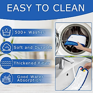 12 Pack Replacement Microfiber Pad for Universal Commercial 18 Inch Mop Head- Heavy Duty - Wet & Dry Commercial Cleaning Refills Reusable Mop Refills Fit for Most Microfiber Flat Mop System