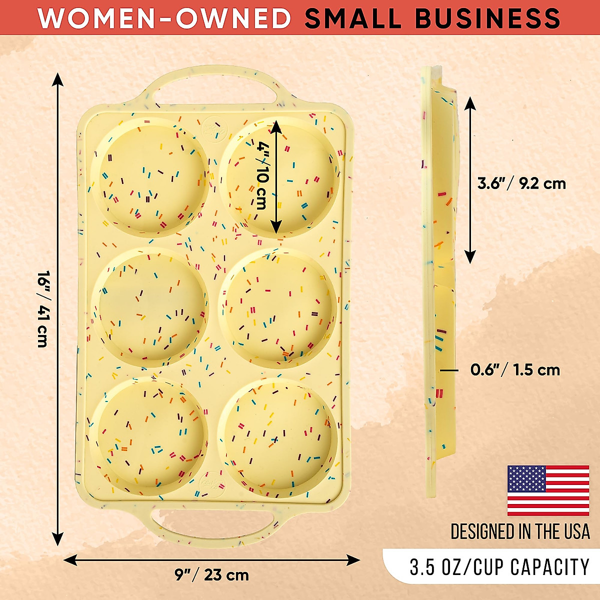Muffin Top Pan, Silicone Egg Molds for Breakfast Sandwiches 4 Inch Round Silicone Egg Pan for Baking English muffins, Whoopie Pies, Corn Bread, Egg bites