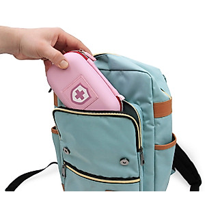 CASEMATIX Pink Compact Insulated Asthma Inhaler Travel Bag Case Compatible with Chamber Inhaler Spacer, Masks and More - Does Not Fit Spacers Longer Than 6.25 inches, Includes CASE ONLY