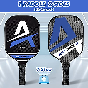 ADTIO Pickleball Paddles Set of 2，Graphite Pickleball Rrackets with 4 Pickleball Balls and Pickleball Bag,Lightweight Pickle Ball Paddle for Men Women Outdoor Games,Pickleball Racquet Starter Set