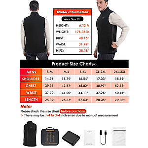 ECIFEE Heated Vest for Men Women with Battery Pack Included, Lightweight Rechargeable Collar Fleece Vest, Windproof Sleeveless Jacket for Travel Hiking