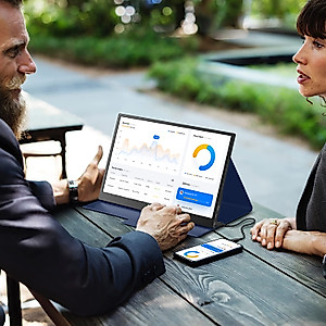 Portable Monitor, LasAnclas 15.6” 1080P FHD USB C Portable Laptop Monitor, Mini DP/Mini HDMI Extender Monitor for Laptop MAC PC Tablet Phone Xbox PS4 Included Protective Cover