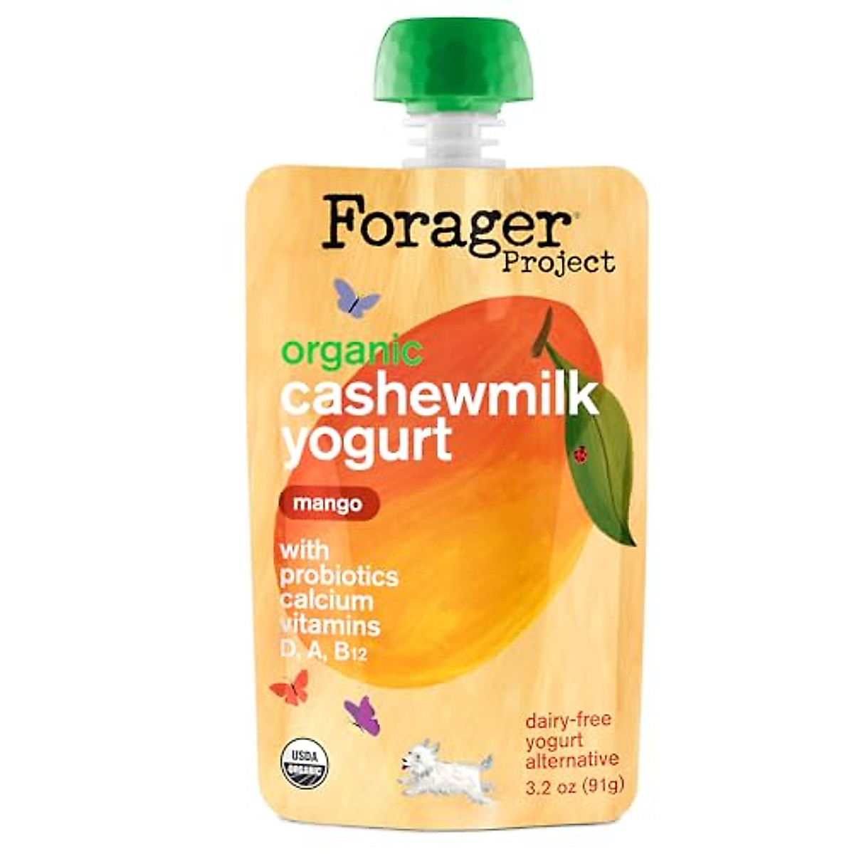 Forager Project Organic Kids Cashewmilk Yogurt, Mango, 3.2-Ounce