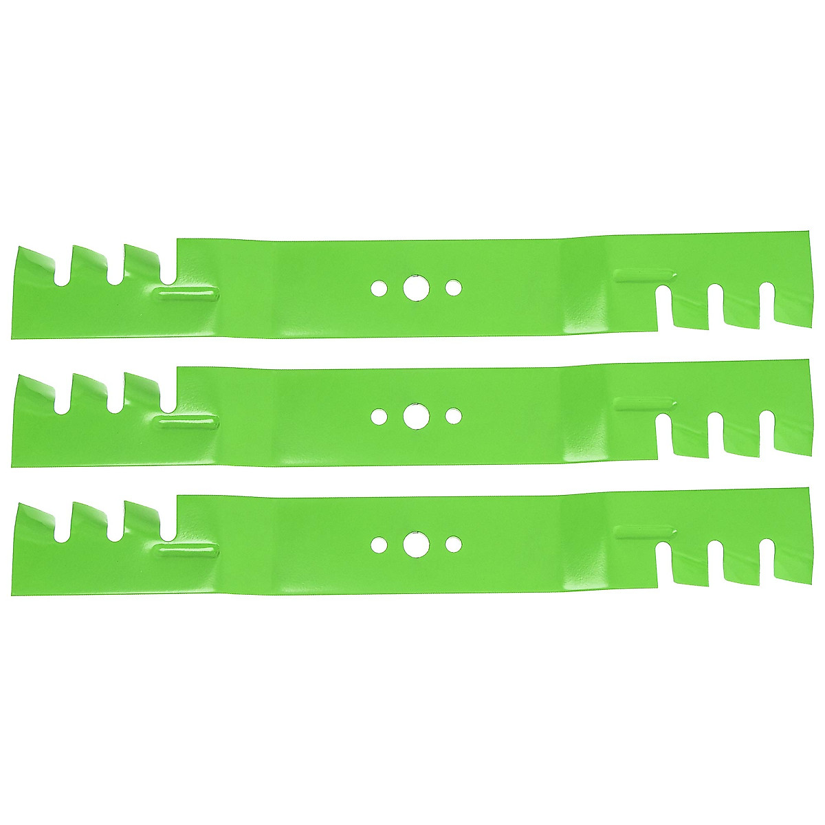8TEN LawnRAZOR Mower Blade for AYP Husqvarna 20 inch Decks 850972 145106 532850972 532145106 (Toothed Mulching) 3 Pack