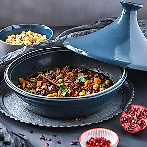 Casserole Dishes with Lids Large Lead Free Cooking Tagine, Ceramic Pots with Lid for Different Cooking Styles High Temperature Resistance Compatible with All Cooktops Cas