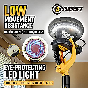 Drywall Sander, 800W Powerful Electric Drywall Sander with Vacuum, 99% Dust Absorption Dust-free Design, 6 Variable Speed 500-1800RPM, 26' Power Cord, LED Light, for Popcorn Ceiling