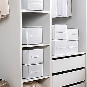 2 Pack Upgraded Utility Jeans Organizer for Closet with Handle, 9 Grids White Washable Clothing Compartment Storage Box, Thicken Fabric Foldable Wardrobe Clothes Organizer Pants Tshirt Sweaters