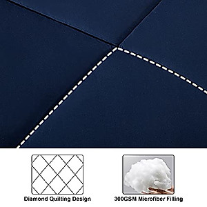 TOPLUXE Queen Comforter Se(Queen, Navy Blue)