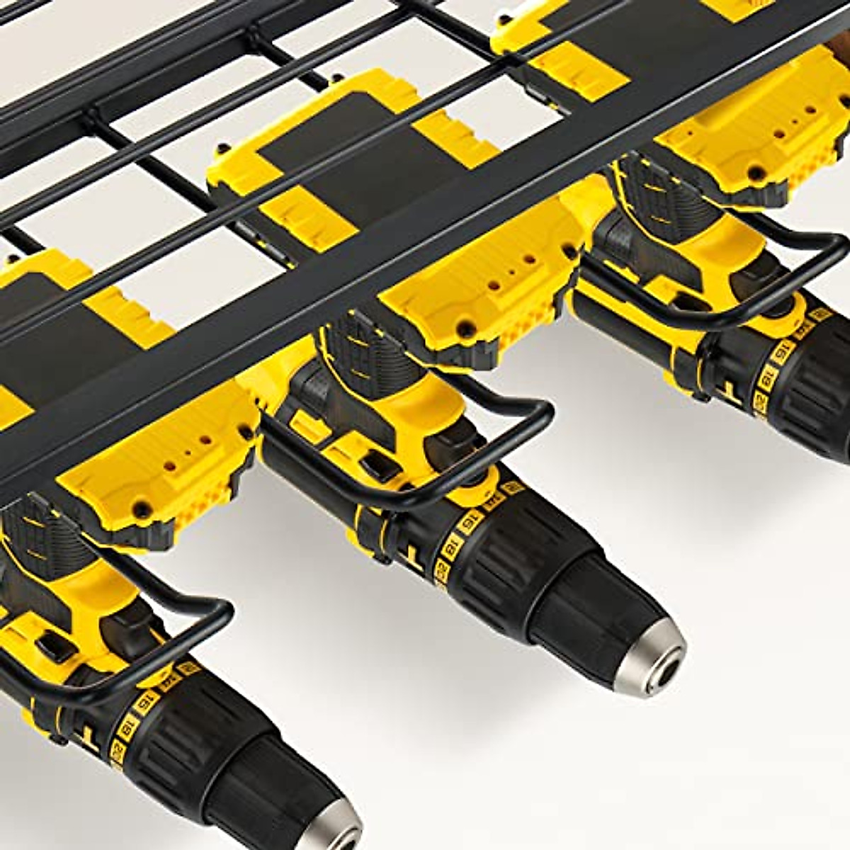 OSYRGUBIOE Power Tool Organizer with 4 Hooks Heavy Duty 7 Drill Holder Wall Mount Garage Tool Organizers and Storage Utility Storage Rack for Cordless Drill Charging Station…